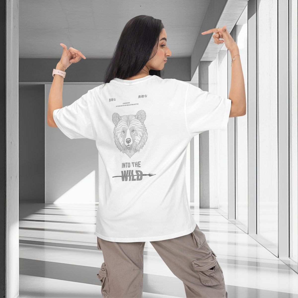 Women inspirational graphic back printed oversized T-shirt – Kyloug ...